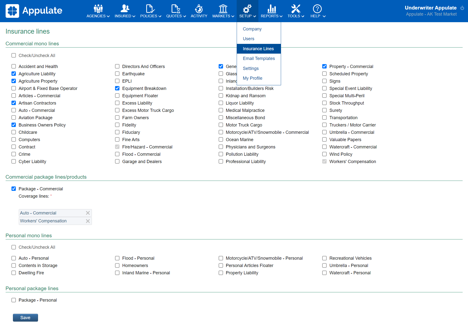 How to add a line of business